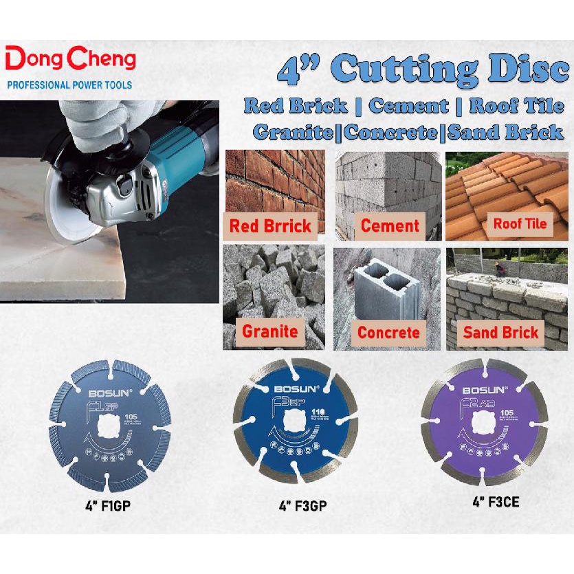 Bosun 4"Mata Potong Batu Simen Konkrit Atap Pasir Diamond Blade for ...