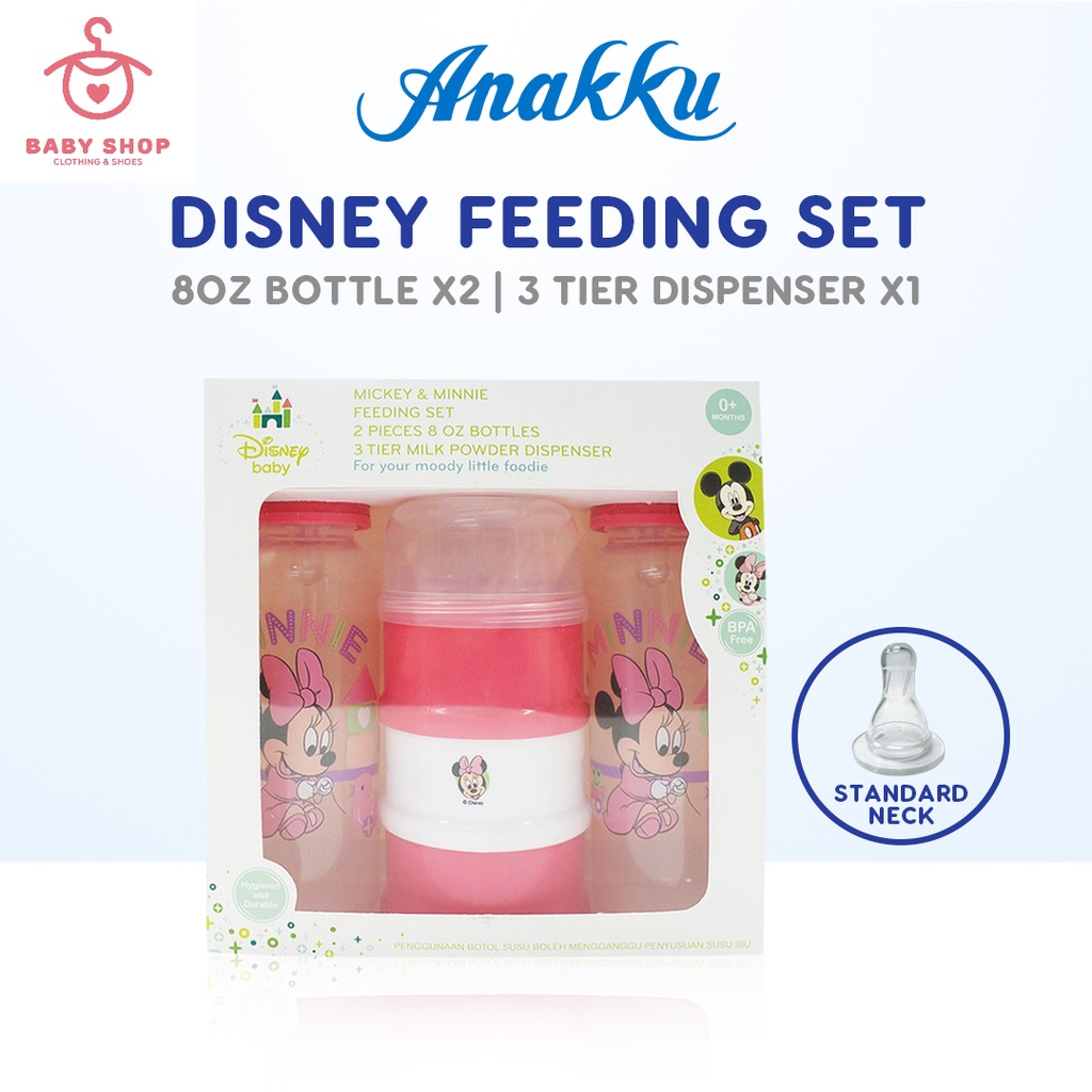 Set Botol Susu ANAKKU Disney 3pcs Gift Set 2pcs 8oz Bottle+3 Tier Milk ...