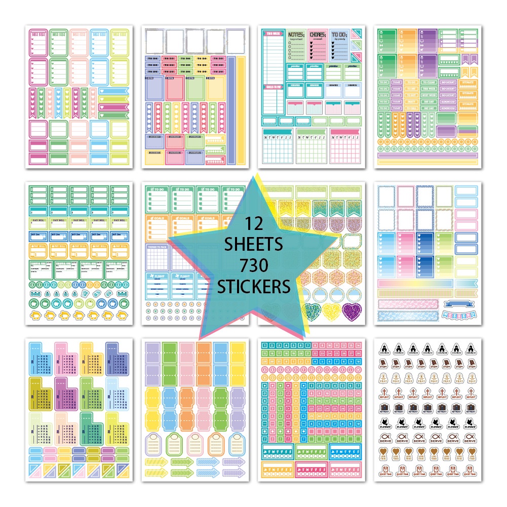 Calendar weekly daily Planner Stickers Essential Variety Pack for Home ...