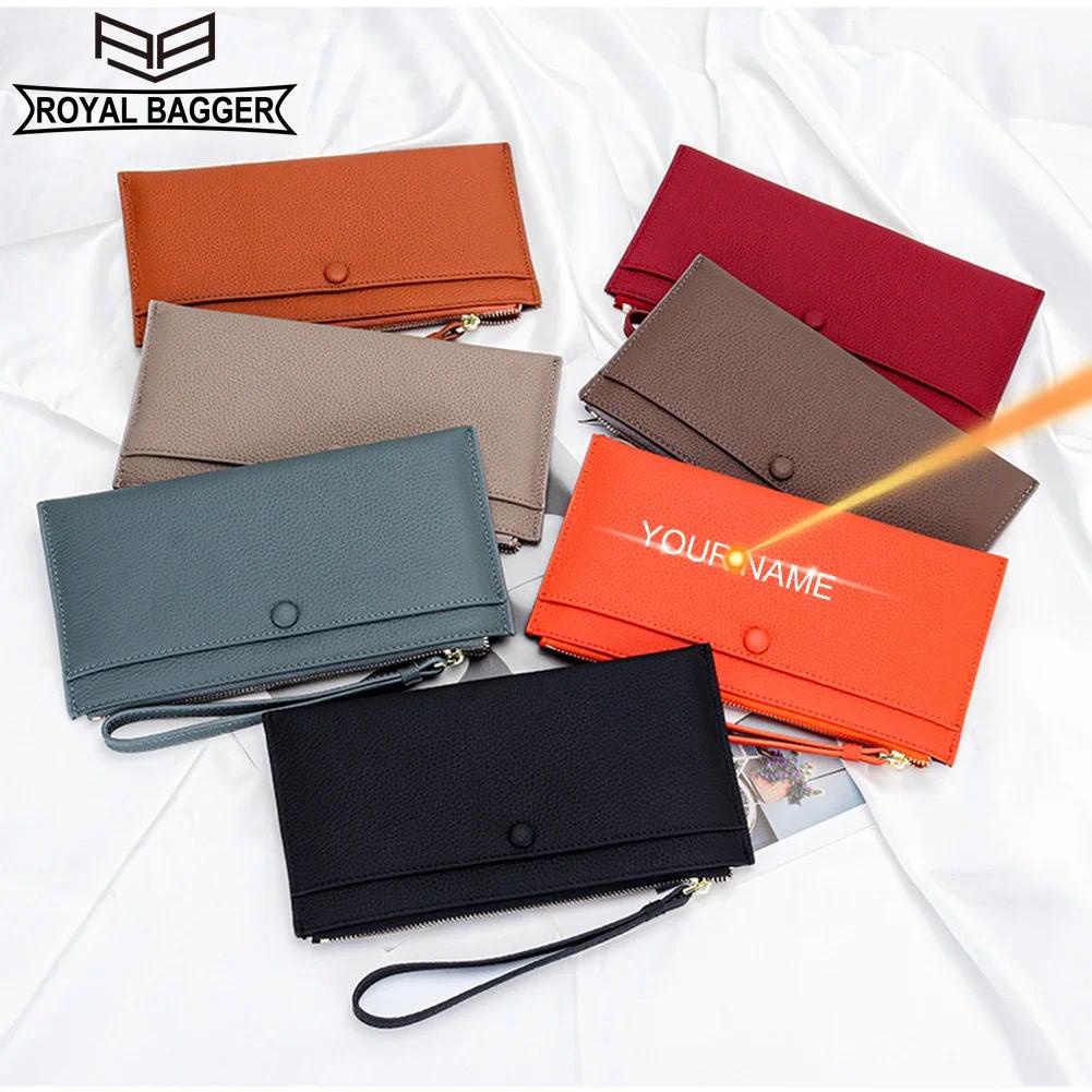 Royal Bagger Long Wallets for Women Genuine Cow Leather Ultra-thin ...