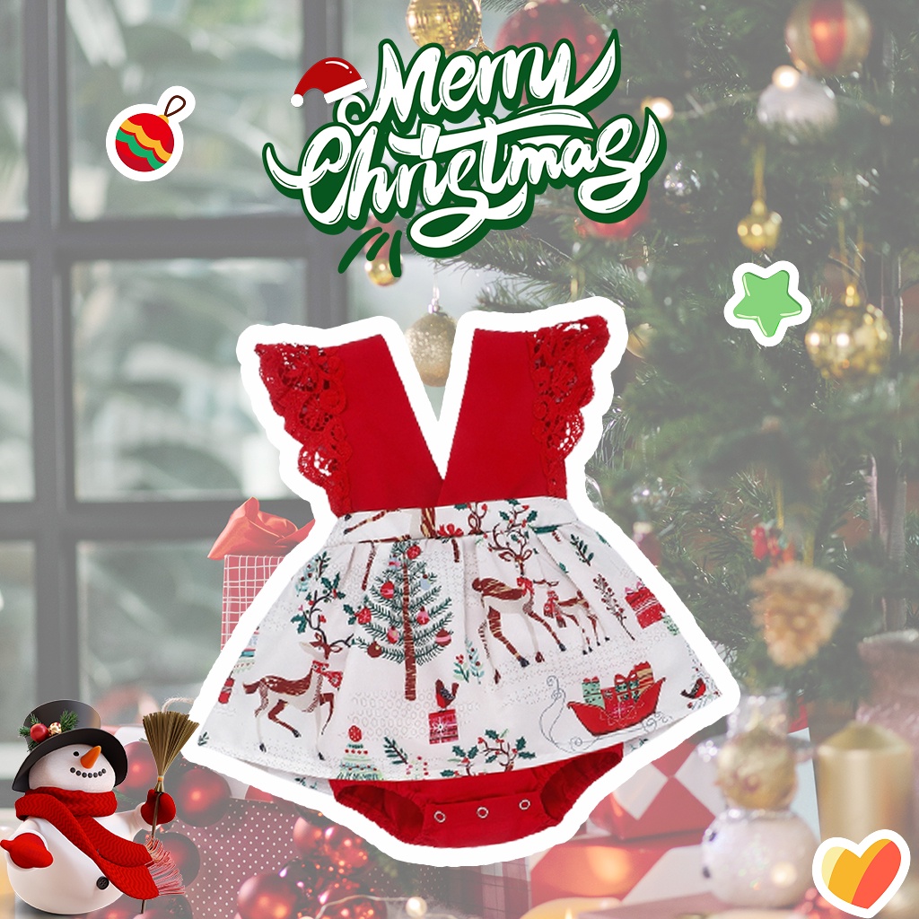 Free Gift！Christmas Baby Clothes Newborn Baby Girls Clothes Tutu Dress ...