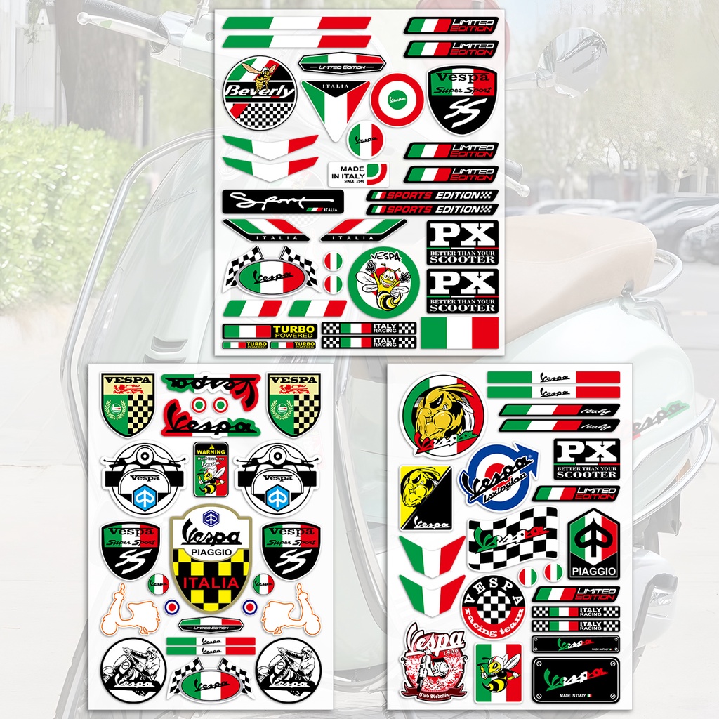 Reflective Motorcycle Modified Italy Sticker Motor Scooter Motorbike ...