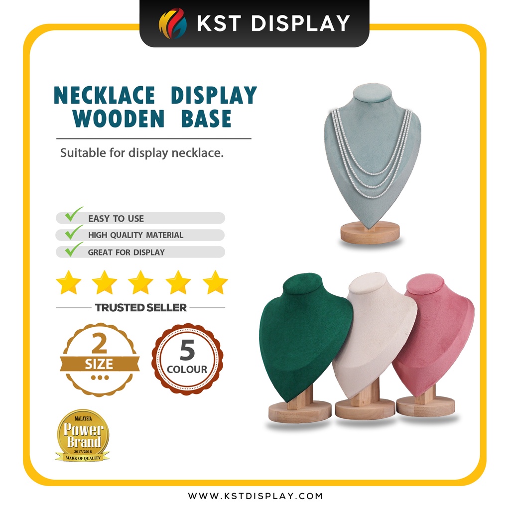 Necklace Display Wooden Base / Necklace Jewelry Stand Neck Display ...
