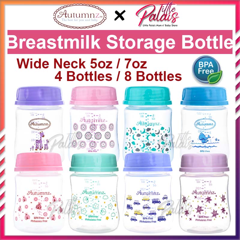 AUTUMNZ Wide Neck Breast Milk Storage Bottle [5oz/7oz] Botol Simpan ...