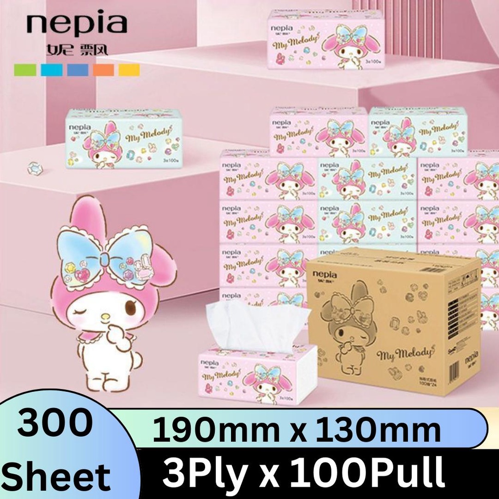 Nepia Melody Tissue Series Tissue Ready Stock Facial Soft (100 pulls x 3ply) | Shopee Malaysia