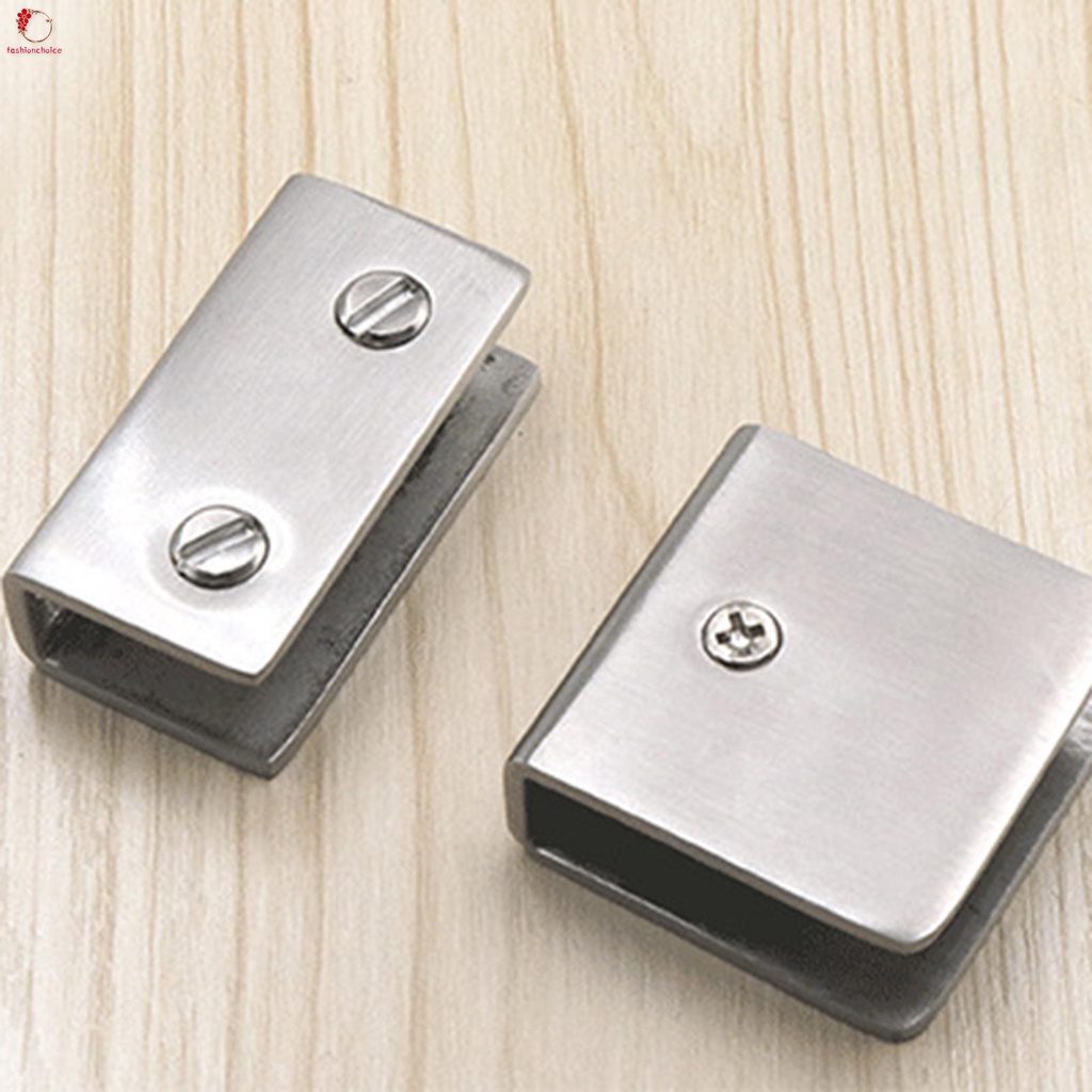 2Pcs Stainless Steel Glass Bracket Adjustable Glass Clip Clamps Holder ...