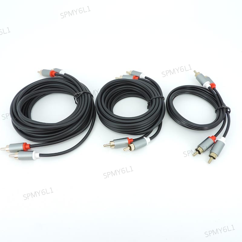1m/3/2m 2 RCA Male To 2RCA Male Audio connector extend Cable Amplifier ...