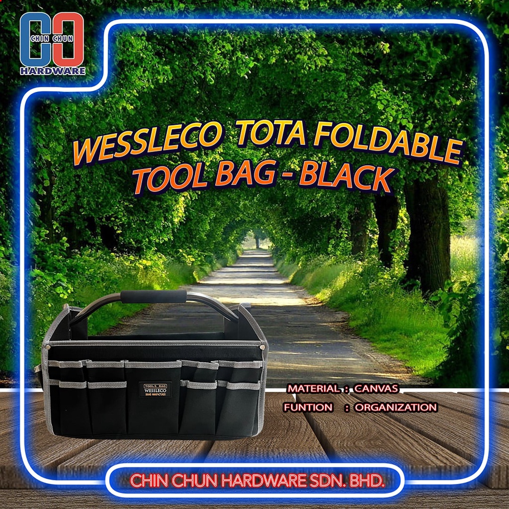 WESSLECO TOTA FOLDABLE TOOL BAG BLACK | WATERPROOF CAR BOOT ORGANIZER ...