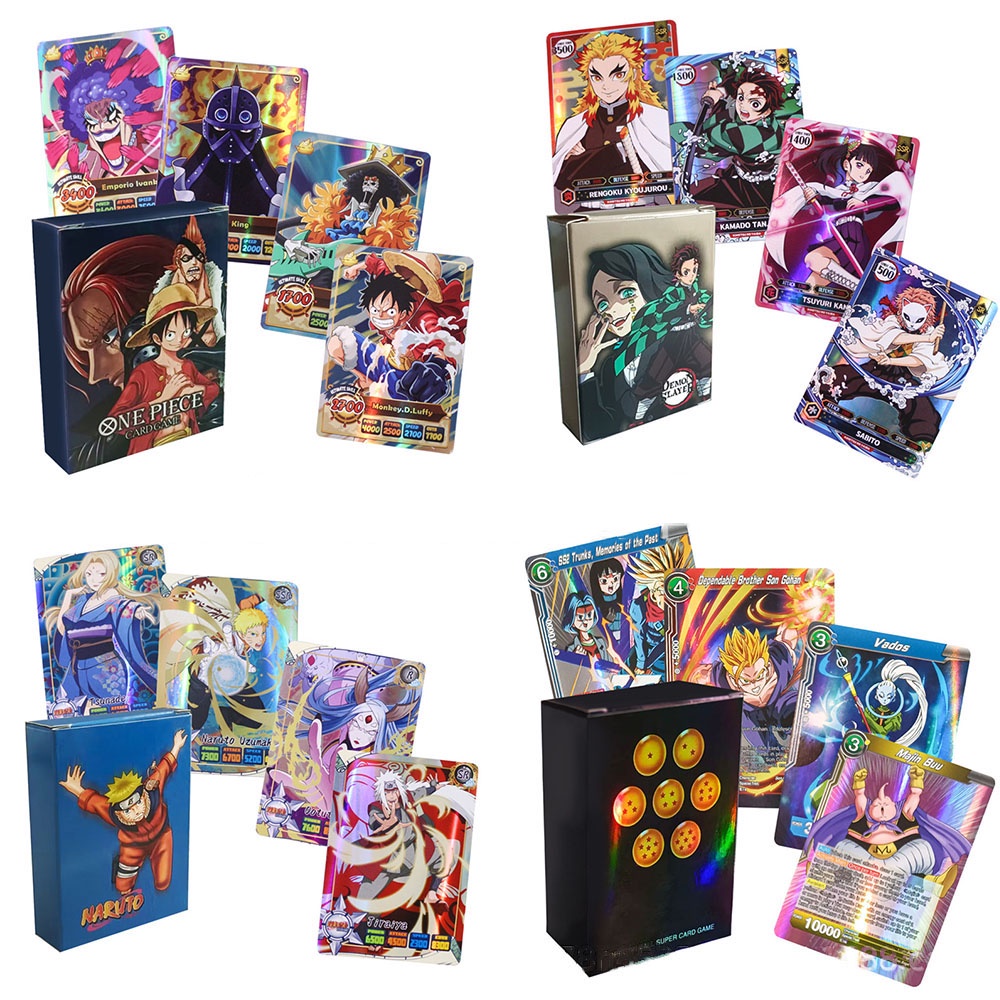 50Pcs Anime Naruto/One Piece/Dragon Ball Card Toys Box SR SSR Anime ...