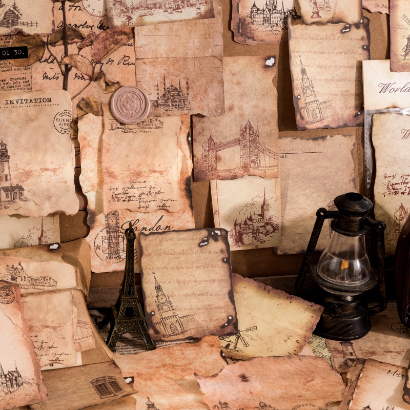 30 Pcs Vintage Memo Paper Retro Series Sticky Notes Scrapbooking and ...