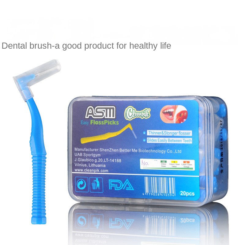 20Pcs Interdental Brushes ,L-Shape Dental Flossing Picks for Brace,Gum ...