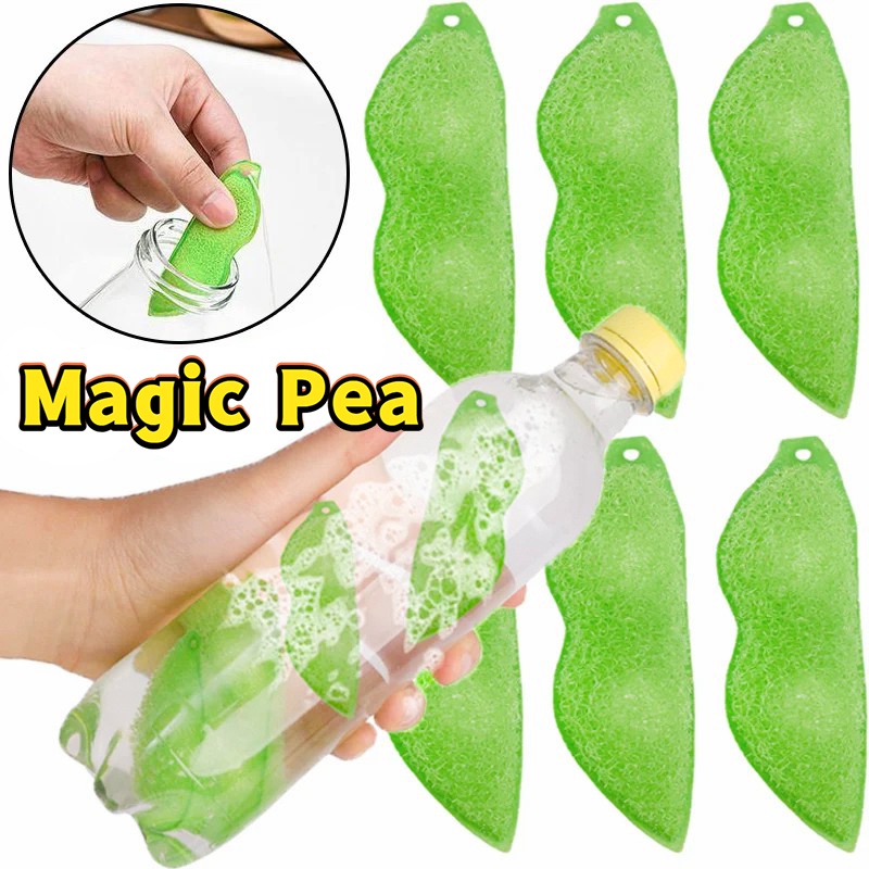 Creative Pea Shaped Bottle Cleaning Sponge / Kitchen Cup Cleaning Brush ...