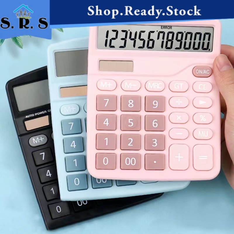 SRS_ 《 𝟭𝟮 𝗗𝗜𝗚𝗜𝗧𝗦 》Large LCD Display Calculator Dual Power Mode ...