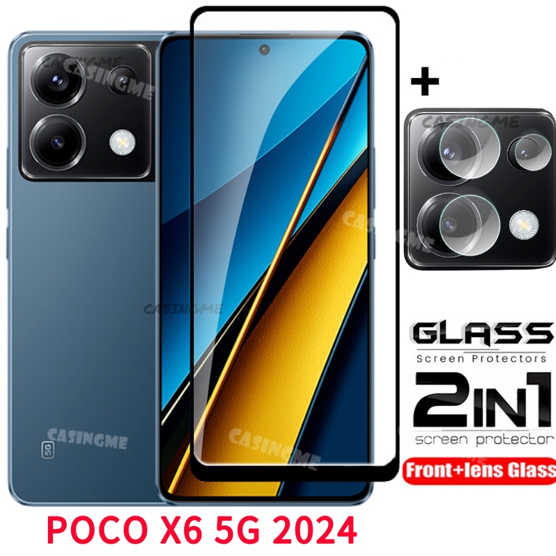 Poco X6 5G 2024 2in1 Full Cover Transparent Screen Protector For Poco ...