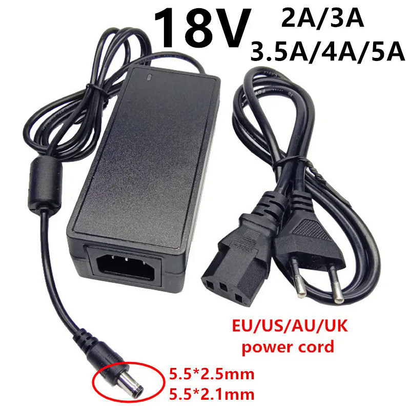 18V Universal AC DC 18 Volt Power Adapter Supply 18 V 2A 3A 3.5A 4A 5A ...