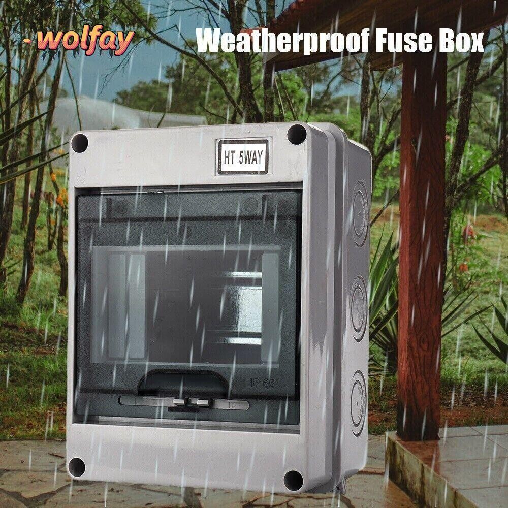 WOLFAY 5 Way Fuse Box Waterproof Circuit Breaker Abs Transparent Fuse ...