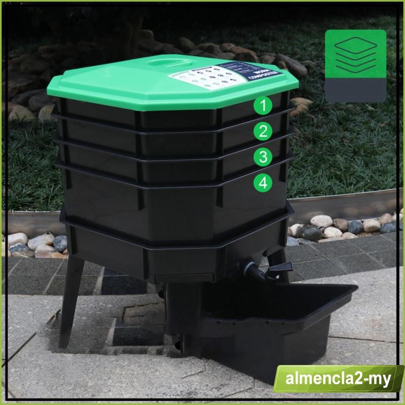 [AlmenclafdMY] Compost Bin 4 Tray Composter Composting System Efficient ...