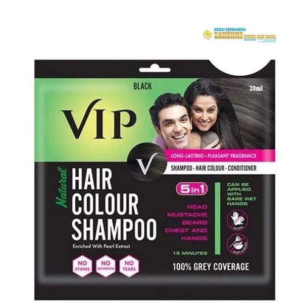 VIP Hair Colour Shampoo Black 20ml | Shopee Malaysia