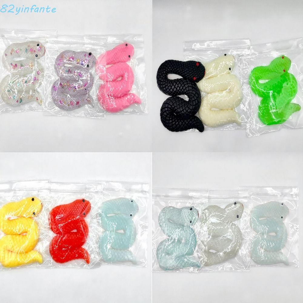 YINFANTE Cobra Pinch Music Toy, Pull Snake Long-tail Snake Doll Squeeze ...