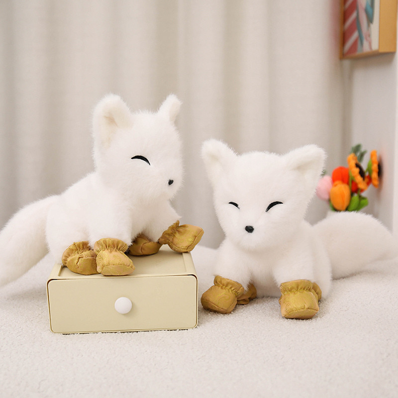 22cm Cute Simulation Arctic Fox Plushie White Polar Fox Snow Fox Plush ...