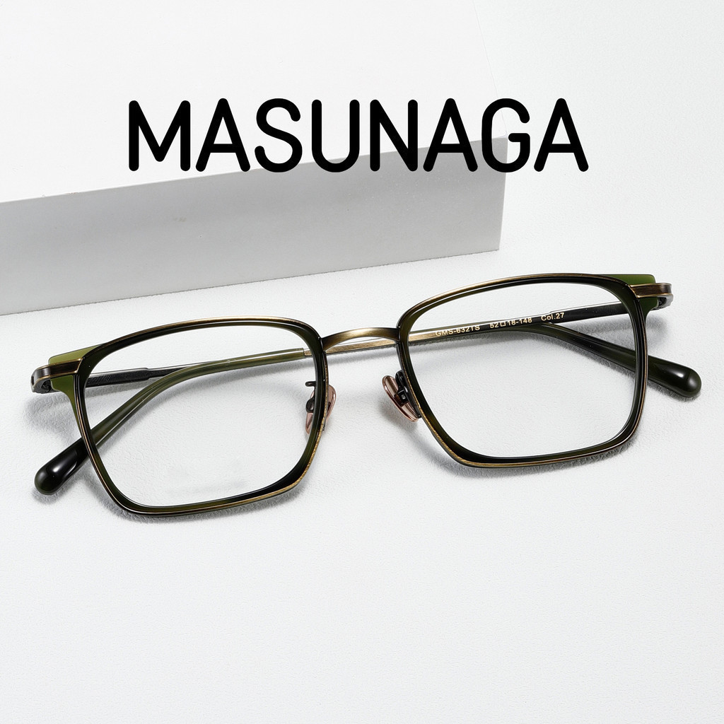 [β Titanium Glasses] Zengyong MASUNAGA Acetate Glasses Frame Pure Titanium Glasses Acetate Fiber ...