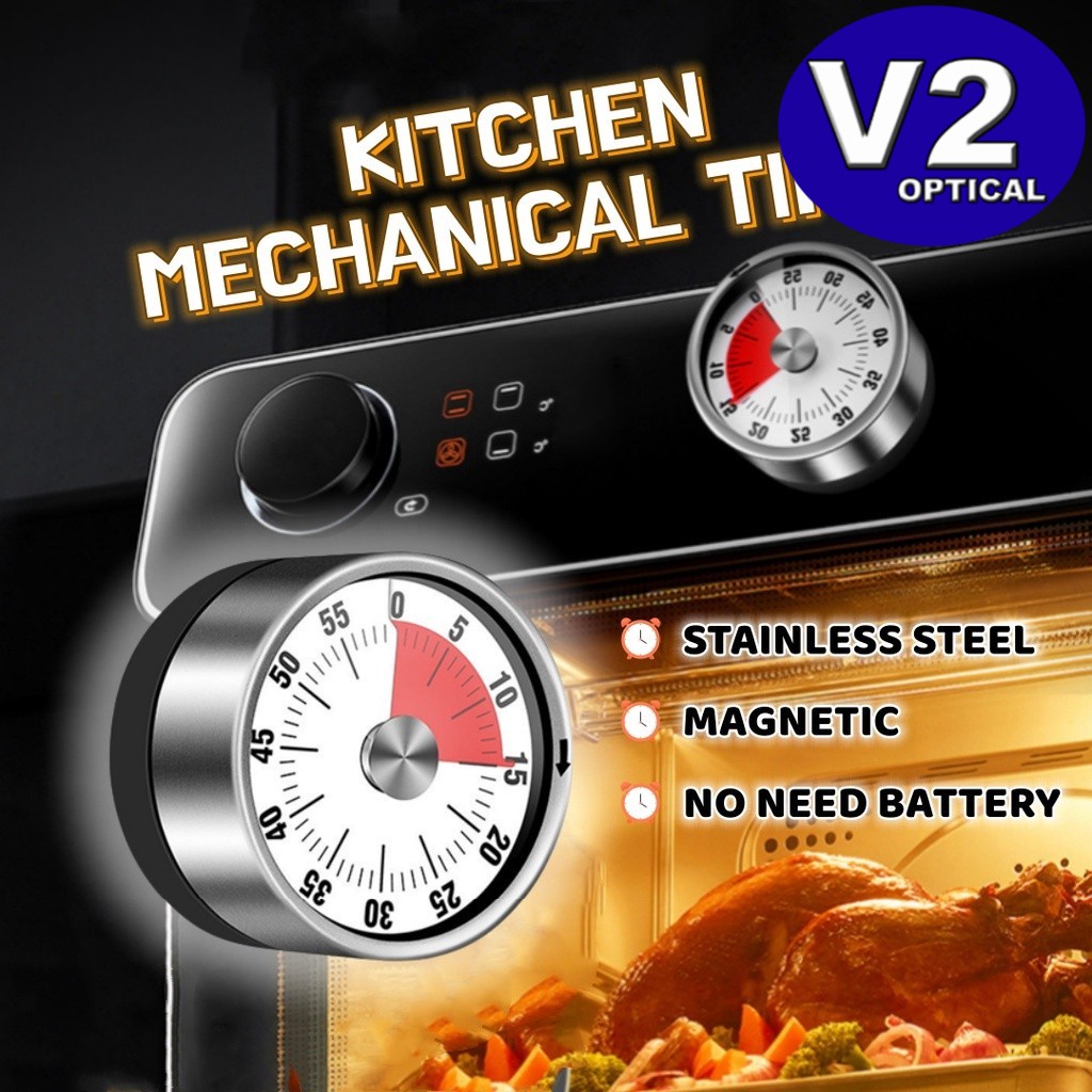 Kitchen Magnetic Visual Timers Stainless Steel Mechanical Timer 60 ...