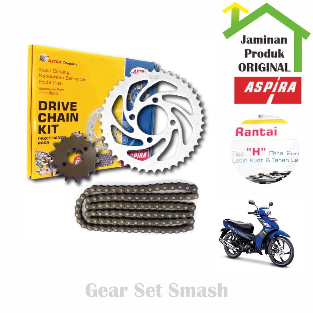 Aspira GearSet Smash Lama Shogun 125 Drive Chain Kit Front Rear Wheel ...