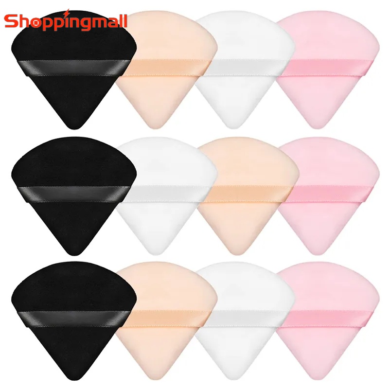 Triangle Velvet Powder Puff Soft Facial Cosmetics Applicator Makeup ...