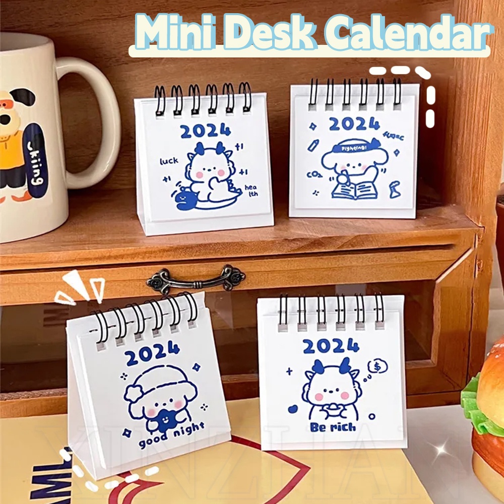 Mini Yearly Notepad Agenda Planner / 2024 Cartoon Cute Puppy Dragon ...