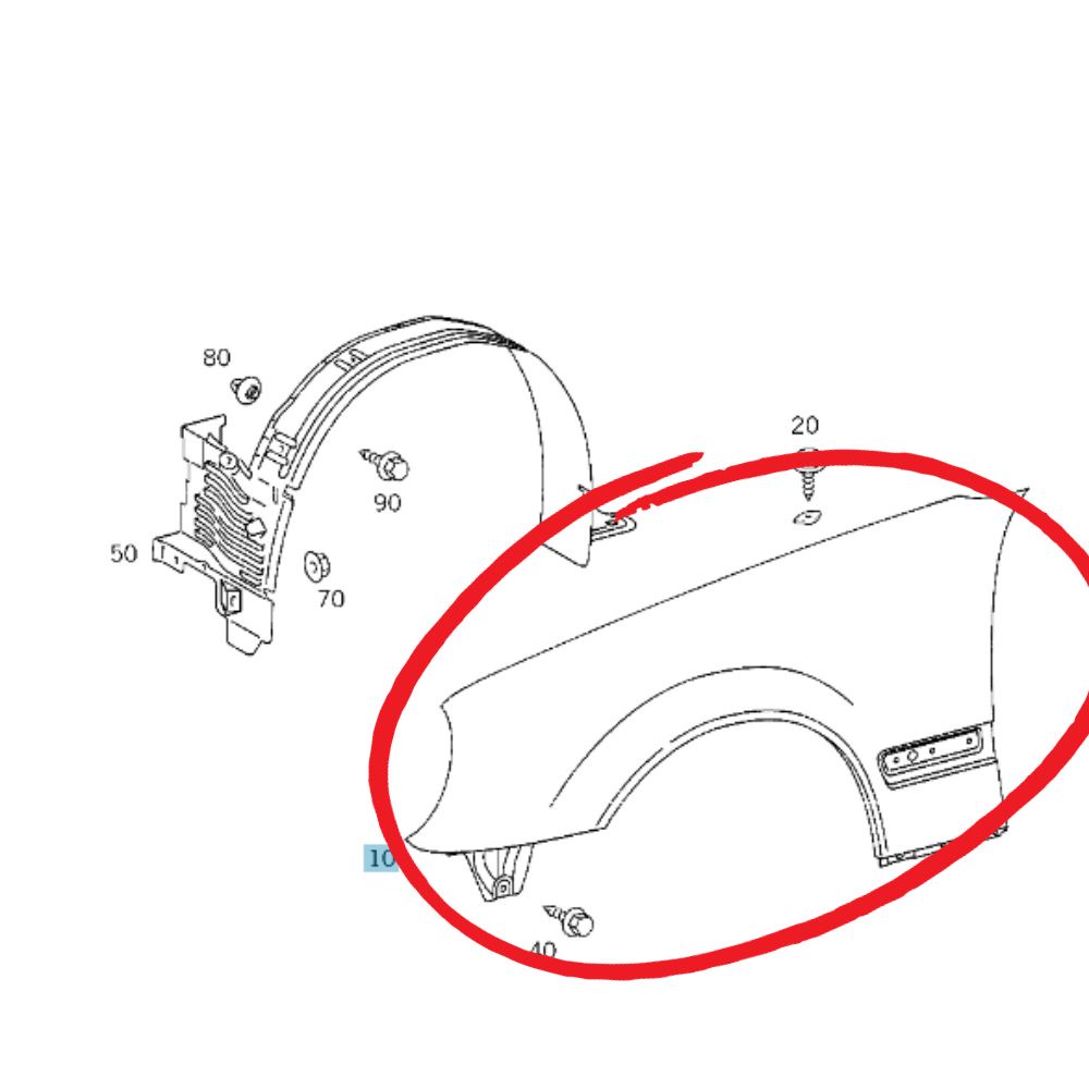 Original Mercedes Benz Front Fender Left W210 FC6/99> 2108801518 ...