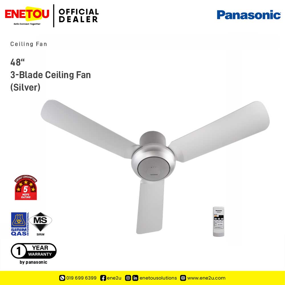 PANASONIC F-M12D2 48" BAYU JR 3 BLADE CEILING FAN SILVER | Shopee Malaysia