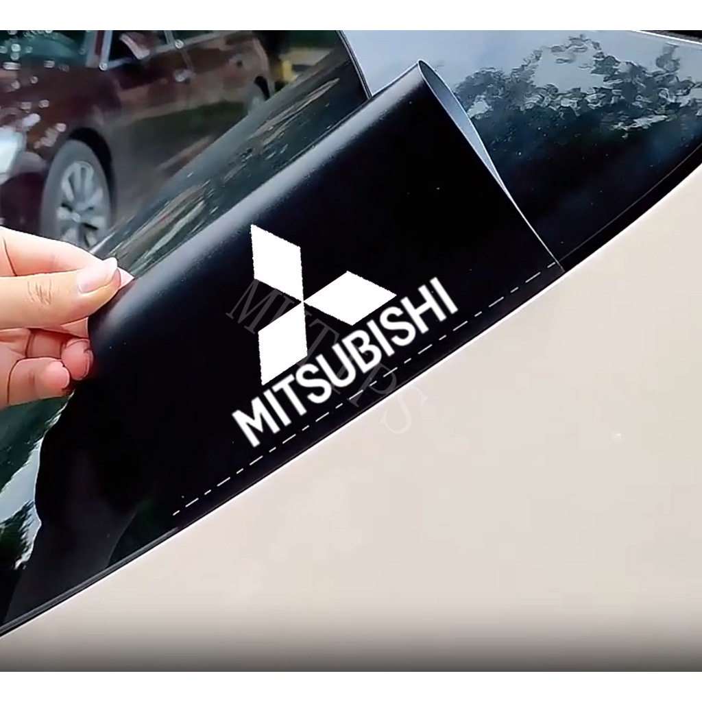 Mitsubishi Car Sticker Wash Label Style Trunk Door Decals PVC Auto ...