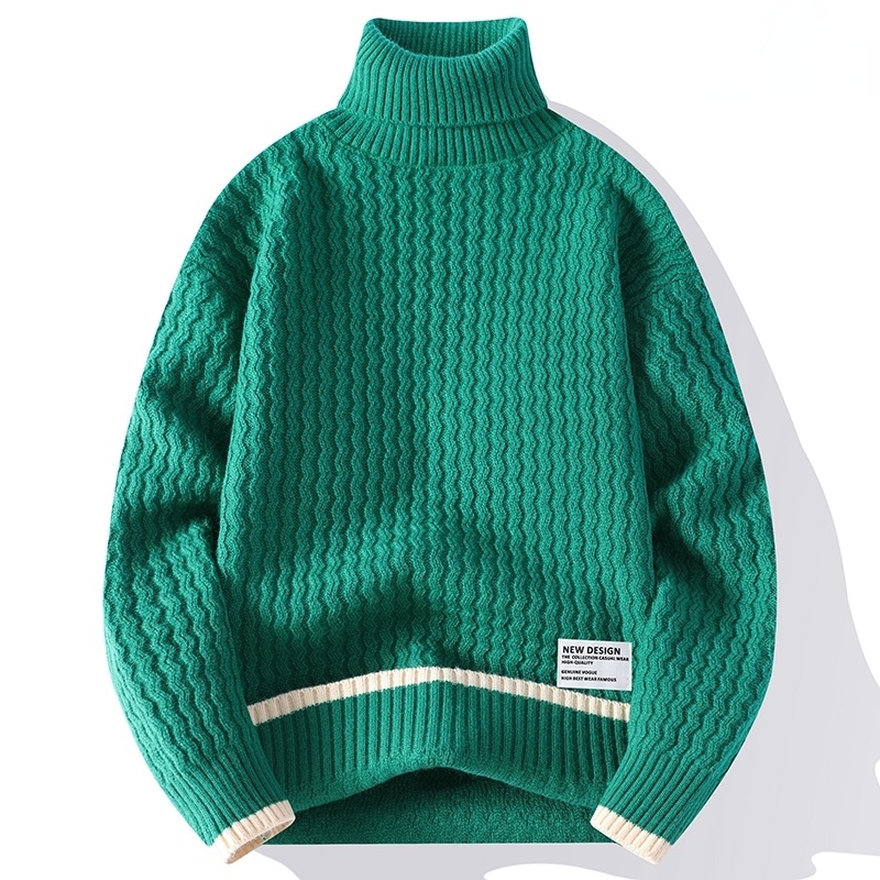 Classic Men's Silm Fit Pullover Sweater Casual Turtleneck Knitted Warm ...