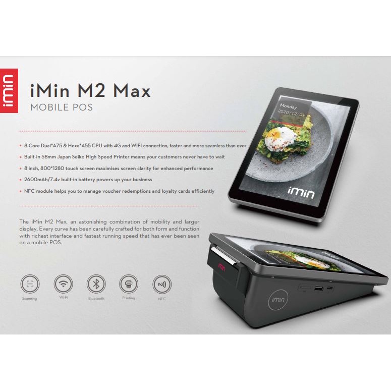 Imin M2 max portable mobile pos with build in 58mm printer for Loyverse pos software | Shopee ...
