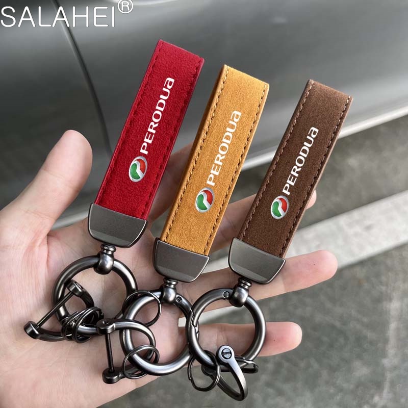 High-Grade Suede Leather Motorcycle Keychain Holder Key Ring For ...