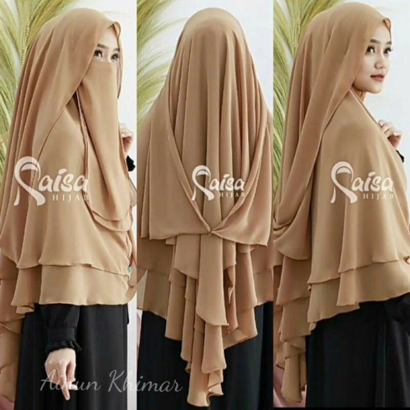 🔥 READY STOCK 🇲🇾🔥 Tudung Labuh Ainun Chiffon 3 Layer veil Khimar patuh ...