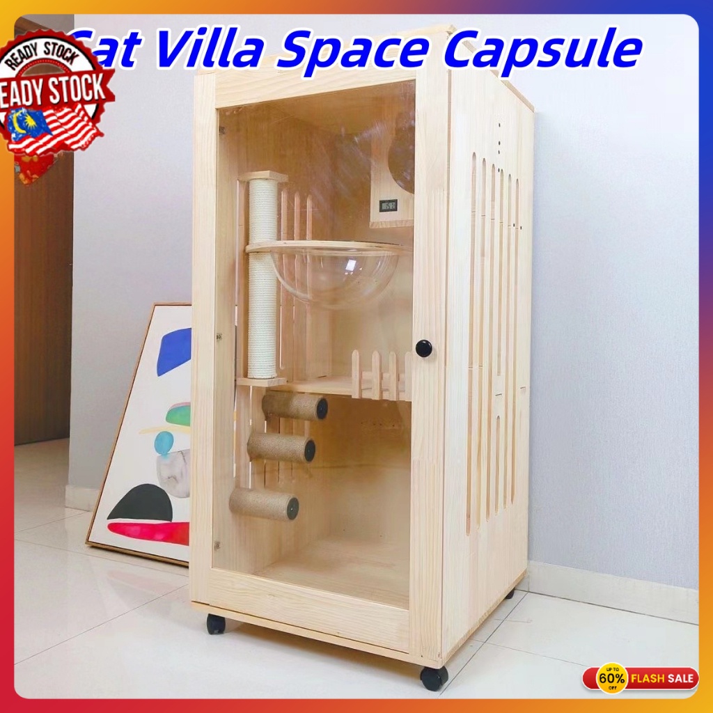 Cat villa cat cage solid wood space capsule cat scratching post cat ...