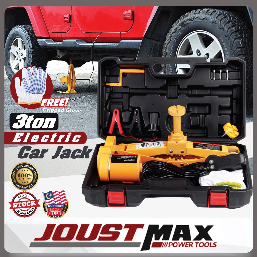 3 Ton Electric Car Jack Kit with Storage Box Emergency Jek Tayar Kereta ...
