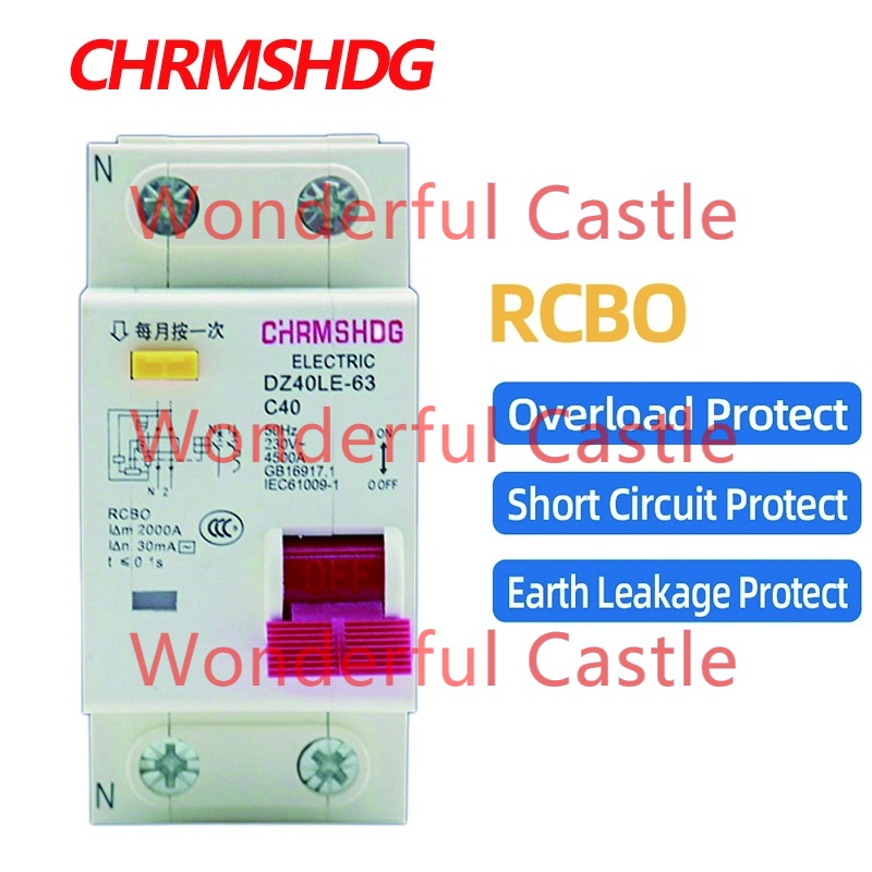 230V 1P 32A Residual Current Circuit Breaker MCB 30mA Overload Short Current Leakage RCBO RCCB ...
