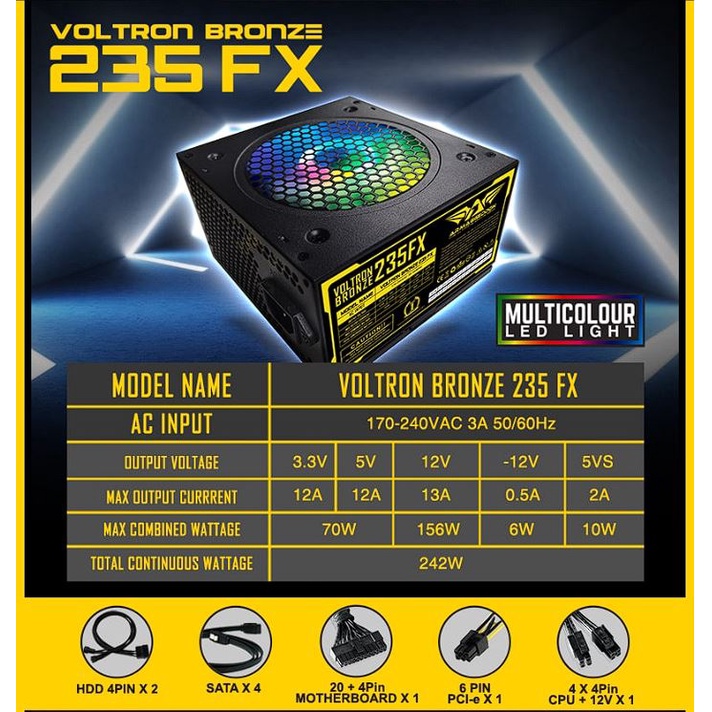 Armaggeddon Voltron Bronze 235FX 235W / 300FX 300w / 350FX 350W Power Supply (3 Years Warranty ...