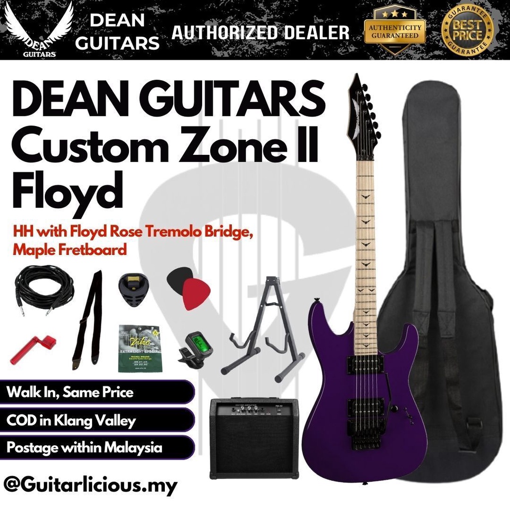 Dean Custom Zone II Maple Fretboard Floyd Rose, Electric Guitar ...