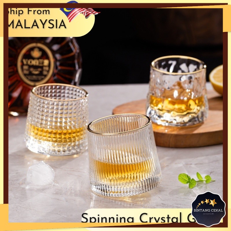 BC Spinning Whiskey Wine Diamond Glass Liquor Beer Cup Small Shot ...