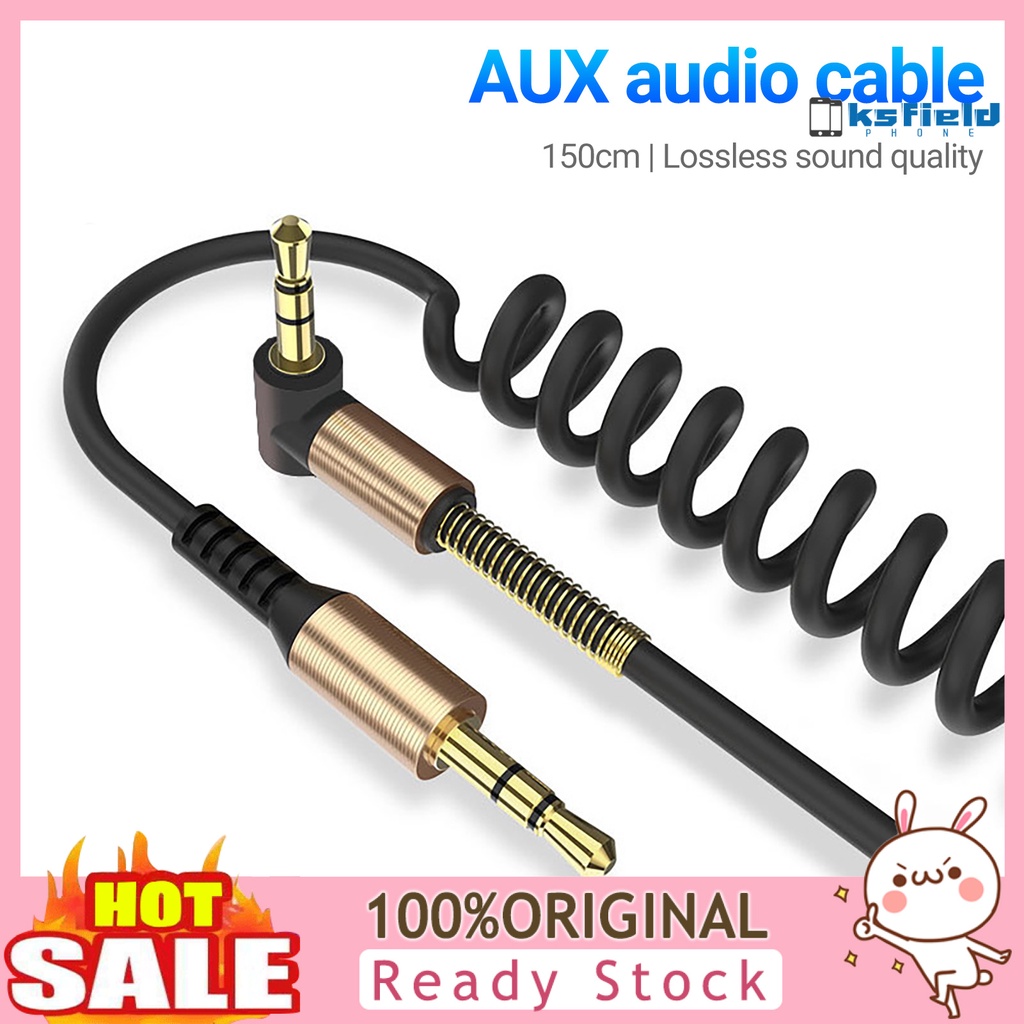 [VGI] Audio Cable HIFI Sound Quality Plug Play Clear Telescopic 3.5mm ...