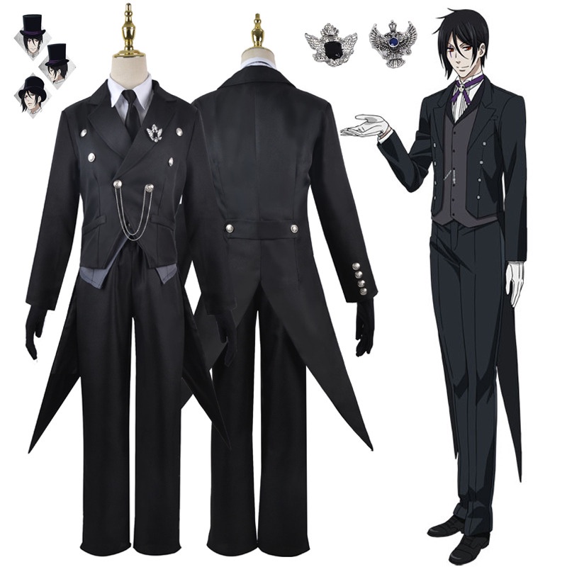 Black Butler Cosplay Japanese Anime Kuroshitsuji Sebastian Michaelis ...