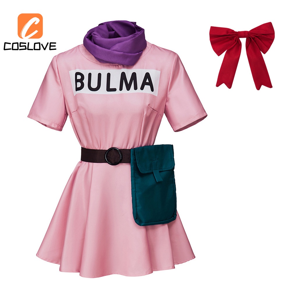 Anime Dragon Ball Z Bulma Cosplay Full Set Costume Suit For Woman Pink ...