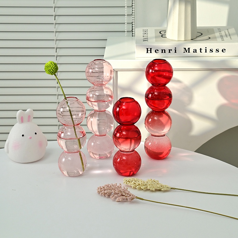 INS Glass Vase Creative Hydroponic Flowers Vase Desktop Decorative ...