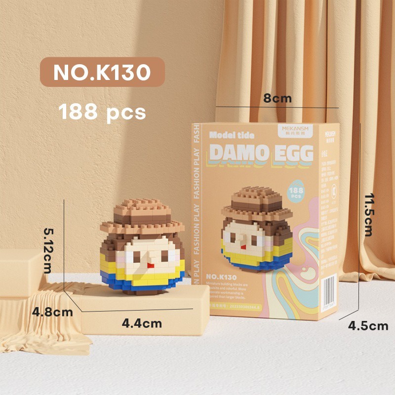 Children Mini Toys Micro Building Blocks Damo Egg II Puzzle Cartoon Characters Figures Kids ...