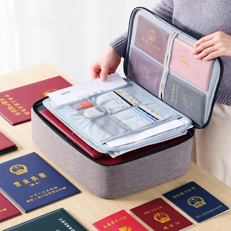 Waterproof 3-layer Document Storage Bag with Lock Package Multi-layers ...