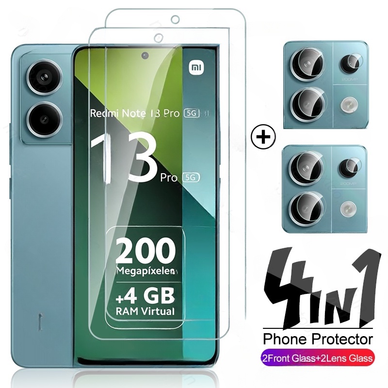 4 in1 For Xiaomi Redmi Note 13 Pro K70e K70 Pro 13 13C 4G 5G Front Screen Protective Glass Glass ...
