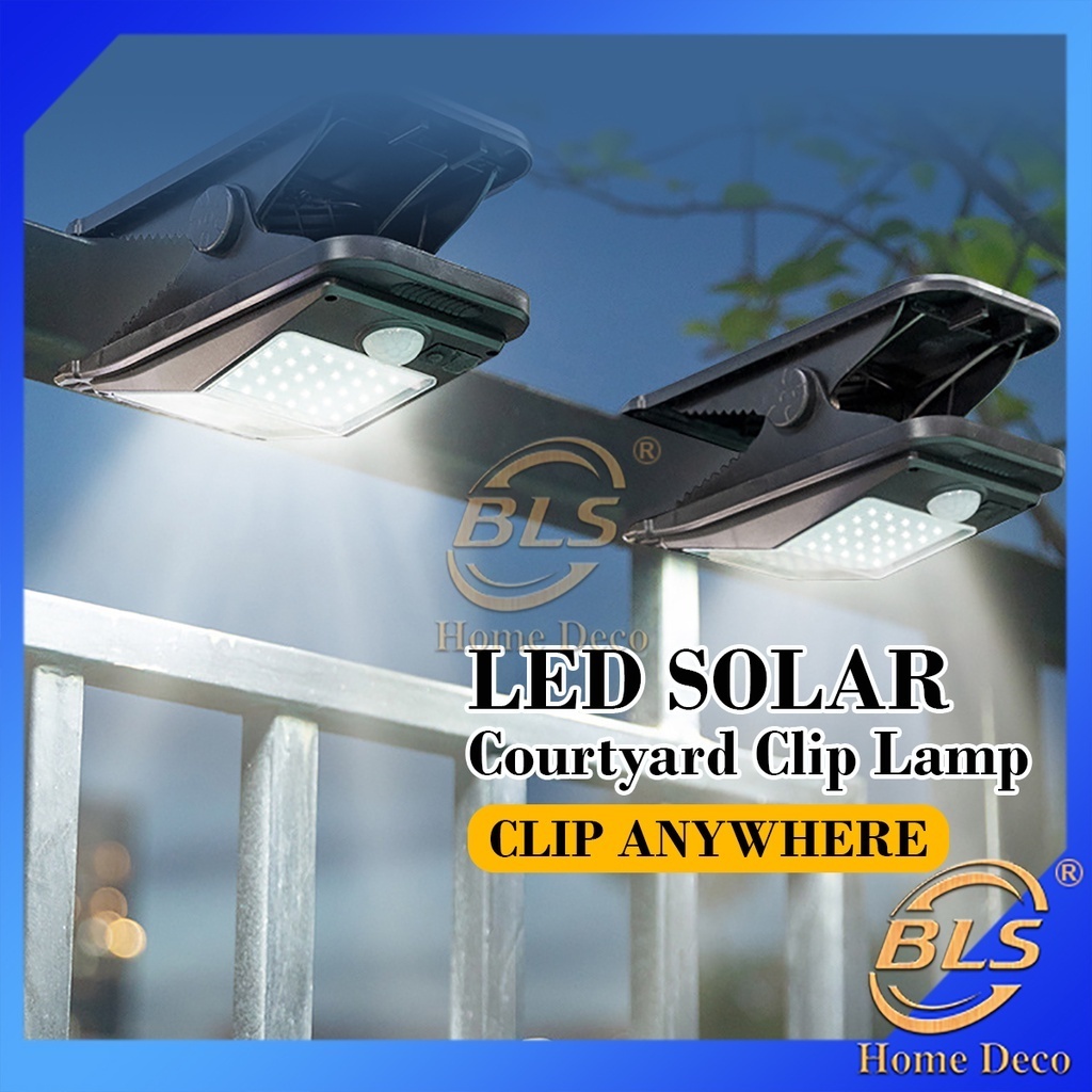 LED Solar Clip Light Motion Sensor Outdoor Garden Lights Waterproof ...